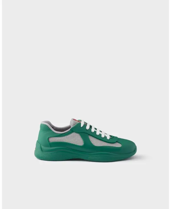 Prada America's Cup Soft Rubber And Bike Fabric Sneakers - Green