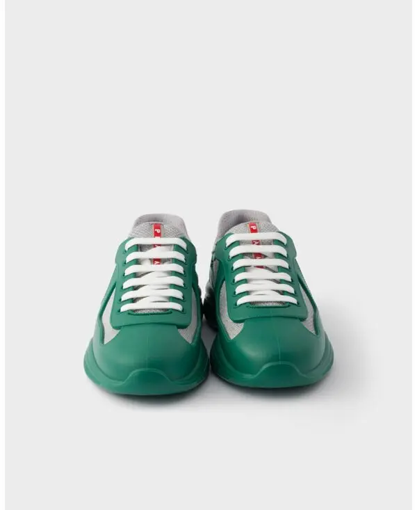 Prada America's Cup Soft Rubber And Bike Fabric Sneakers - Green