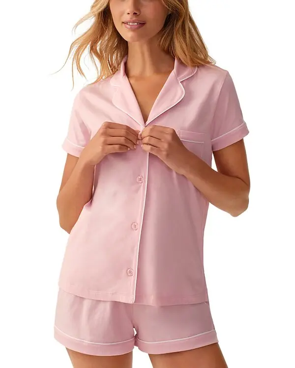 PETITE PLUME Cotton Lightweight Short Pajama Set - Pink