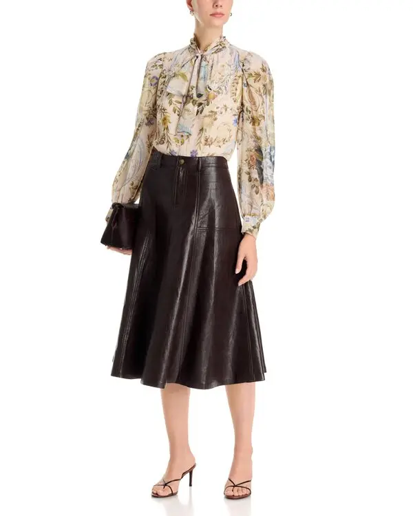 Kobi Halperin Beau Printed Tie Neck Blouse