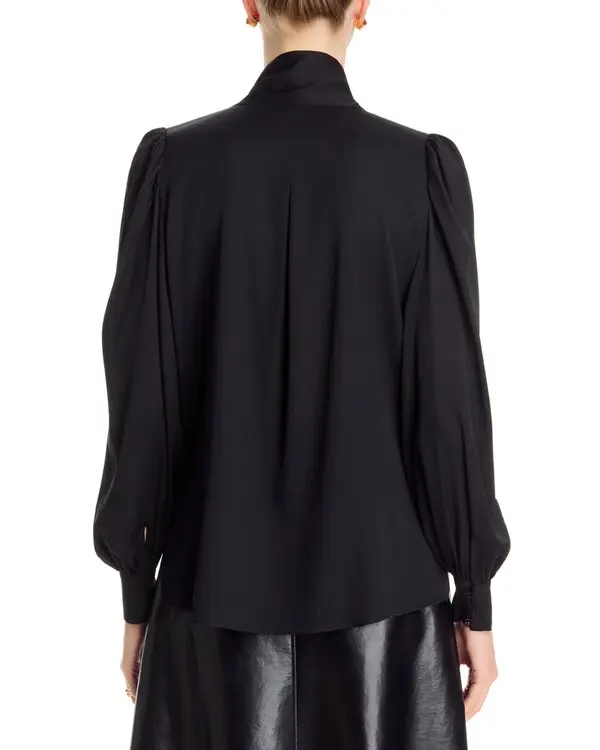 Kobi Halperin Selena Tie Neck Silk-blend Blouse - Black