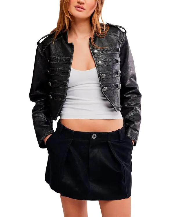 Free People Riverfront Faux Leather Mini Skirt