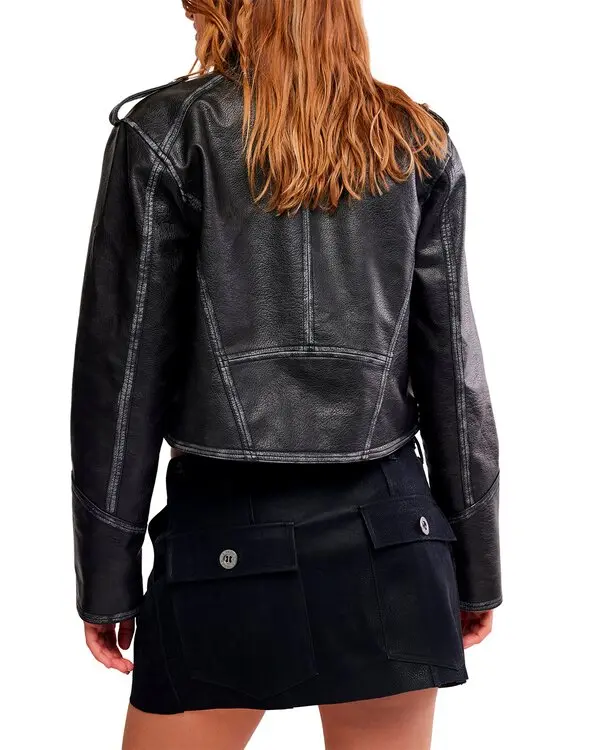 Free People Riverfront Faux Leather Mini Skirt
