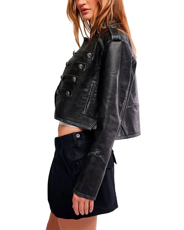Free People Riverfront Faux Leather Mini Skirt