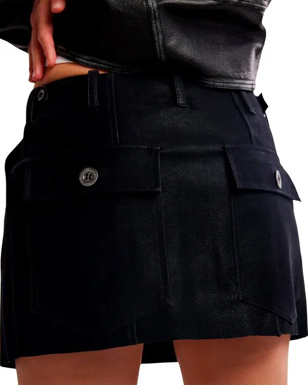 Free People Riverfront Faux Leather Mini Skirt