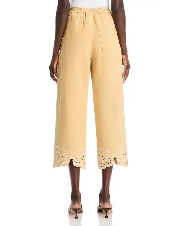 A.REN Jules Embroidered Cotton Crop Pants