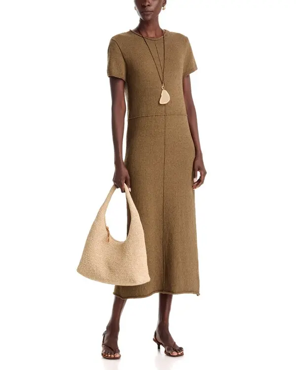 A.REN Blythe Cotton Blend Short Sleeve Midi Dress