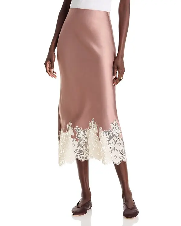 A.REN Celeste Contrast Lace Midi Skirt