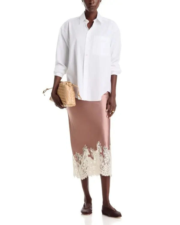 A.REN Celeste Contrast Lace Midi Skirt