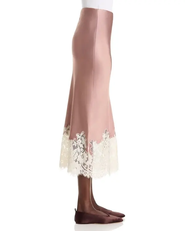 A.REN Celeste Contrast Lace Midi Skirt