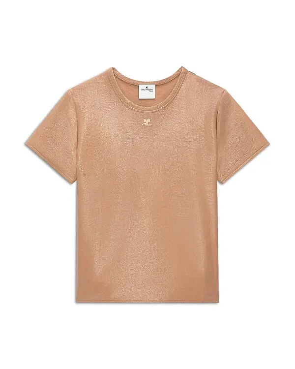 COURREGES Vinyl Short Sleeve Top - Bronzer