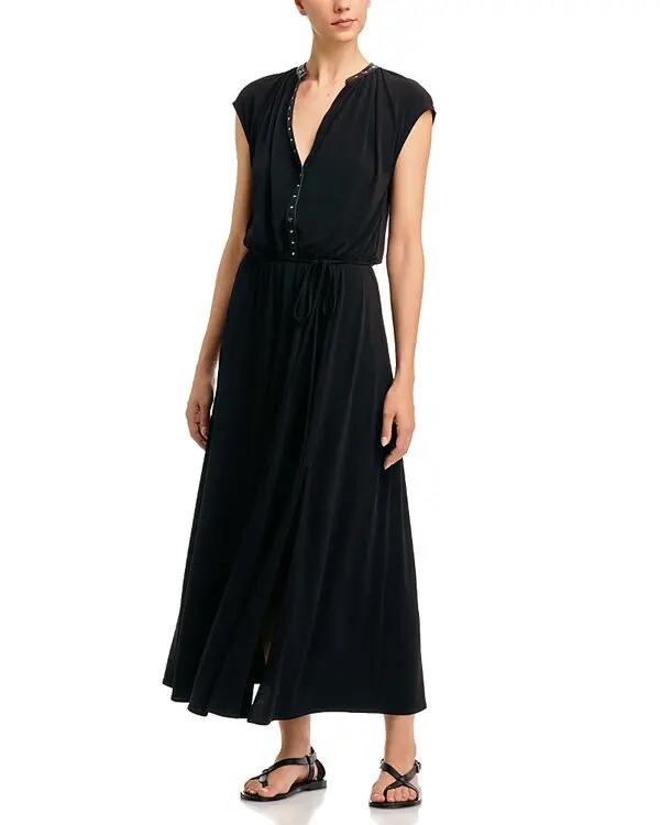Vince Stud Trim Cap Sleeve Maxi Dress