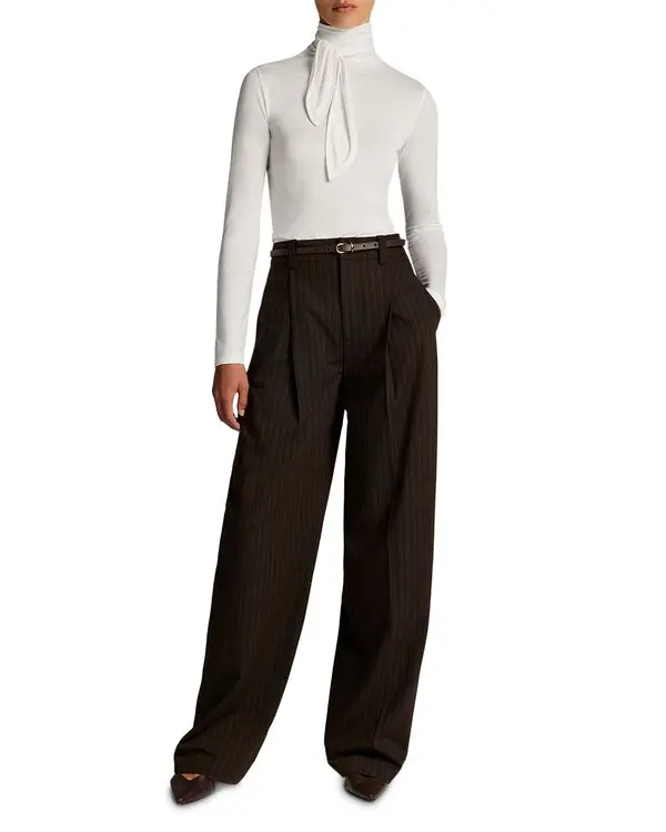 Vince Long Sleeve Tie Neck Top