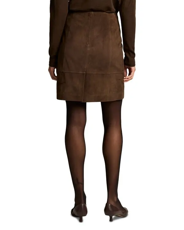 Vince High Waist Suede Skirt