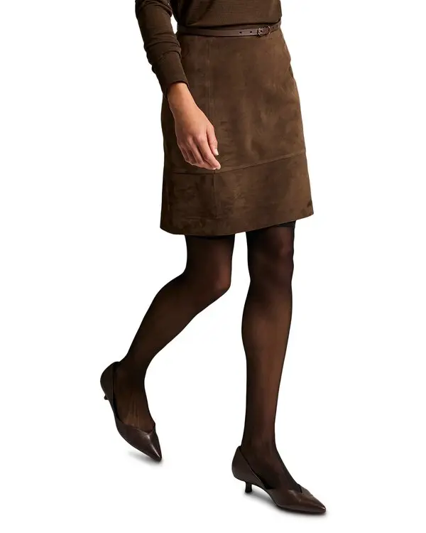 Vince High Waist Suede Skirt
