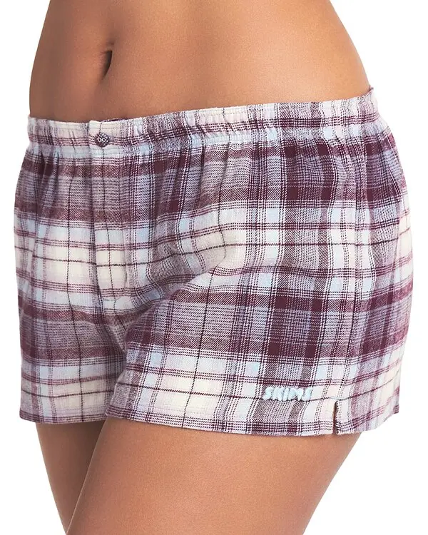 SKIMS Cotton Flannel Sleep Shorts - Iris Mica