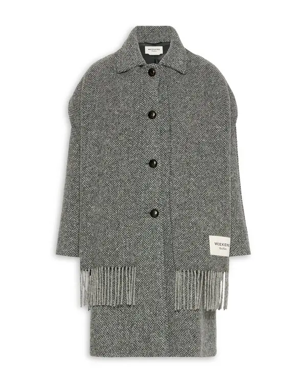 Max Mara Wkdlatino Wool Blend Coat With Scarf Detail