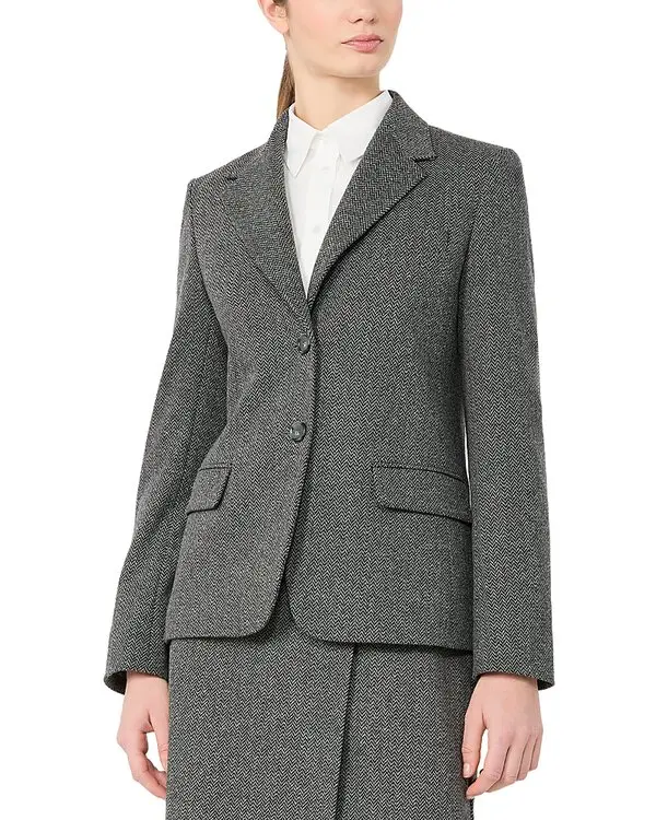 Max Mara Chevron Knit Blazer - Medium Grey