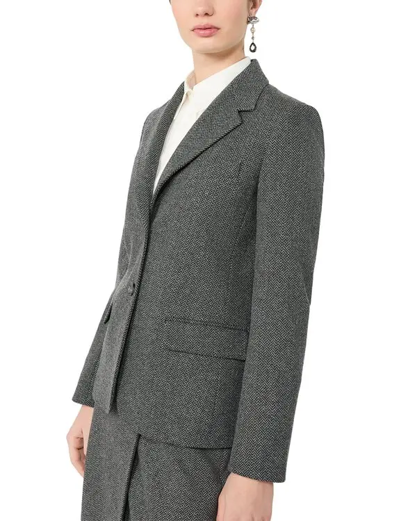 Max Mara Chevron Knit Blazer - Medium Grey