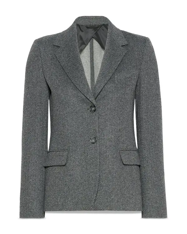 Max Mara Chevron Knit Blazer - Medium Grey