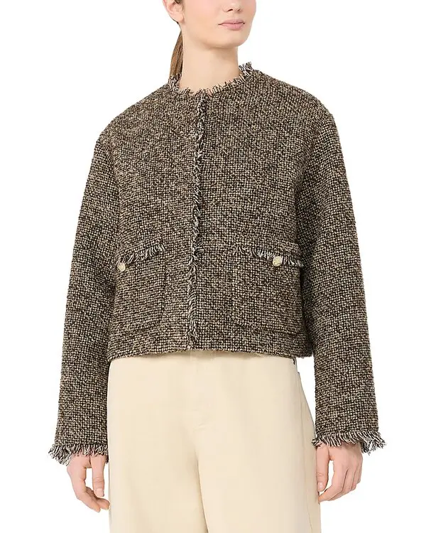 Max Mara Wkdvento Boucle Knit Cropped Jacket
