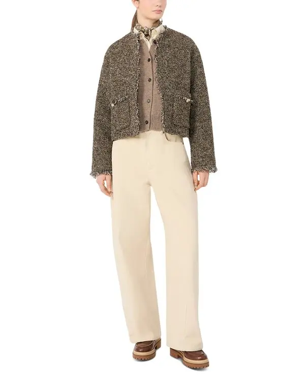 Max Mara Wkdvento Boucle Knit Cropped Jacket