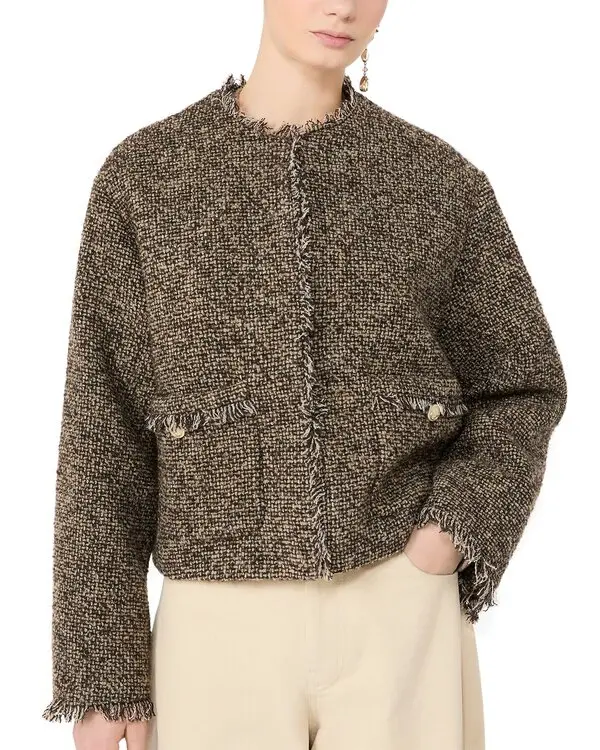 Max Mara Wkdvento Boucle Knit Cropped Jacket