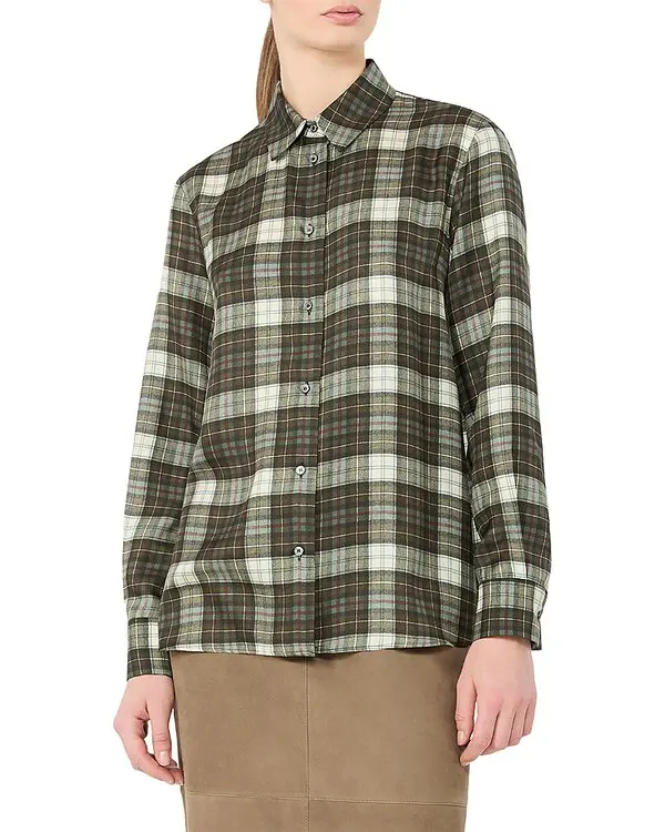 Max Mara Plaid Silk Shirt