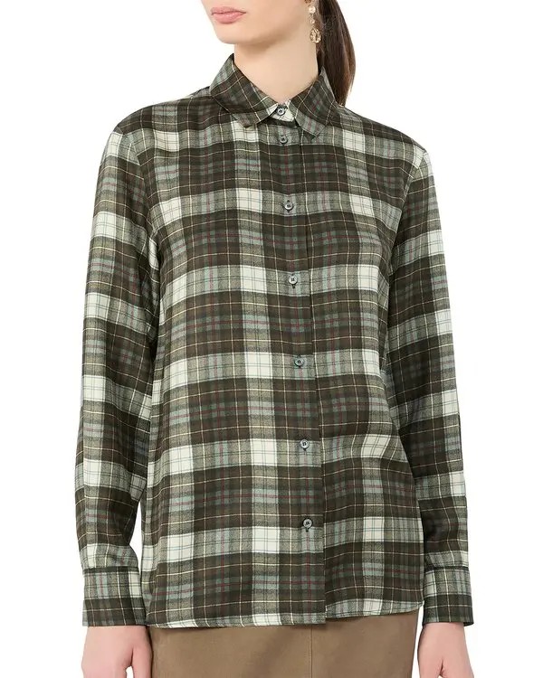 Max Mara Plaid Silk Shirt