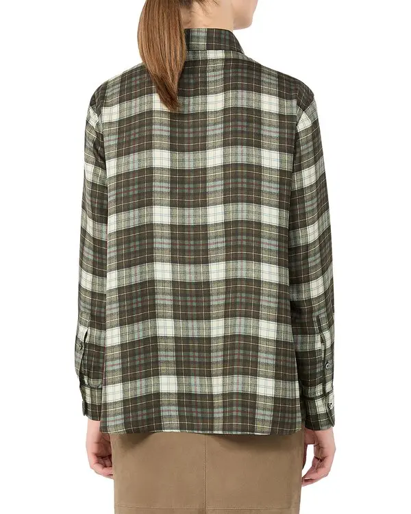 Max Mara Plaid Silk Shirt