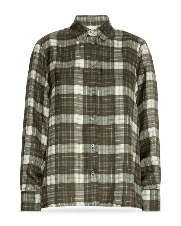 Max Mara Plaid Silk Shirt