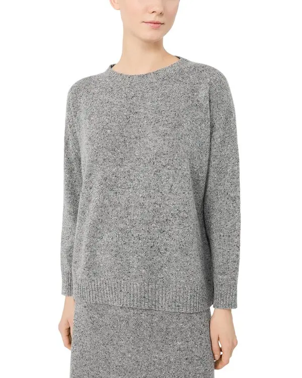 Max Mara Wool Blend Tweed Crewneck Sweater
