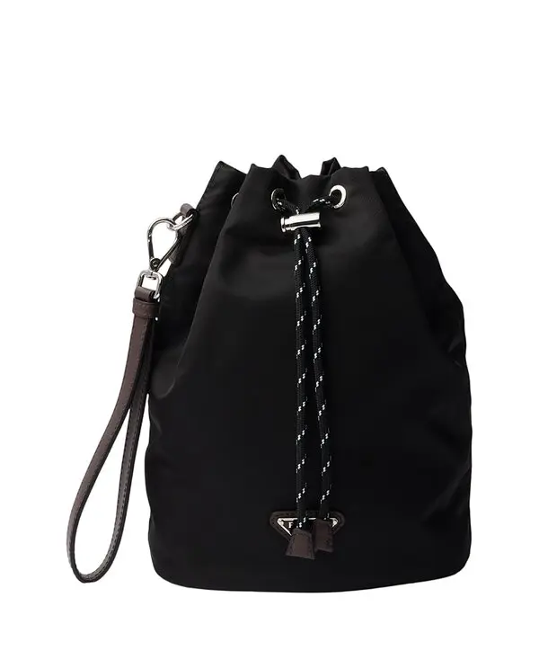 Prada Speedrock Re-nylon And Leather Pouch - Black