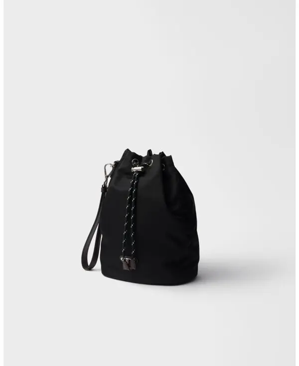 Prada Speedrock Re-nylon And Leather Pouch - Black