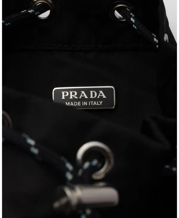 Prada Speedrock Re-nylon And Leather Pouch - Black