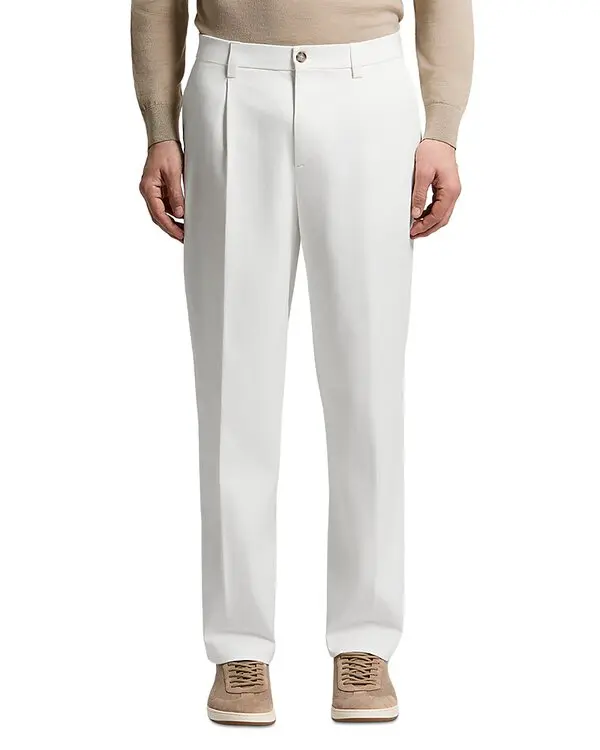 Peserico Heavy Cotton Blend Stretch Twill Pleated Trousers
