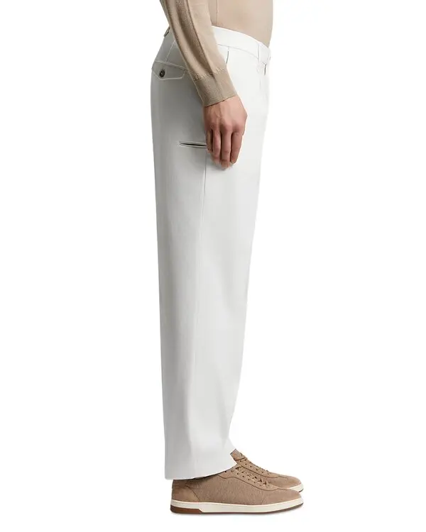 Peserico Heavy Cotton Blend Stretch Twill Pleated Trousers