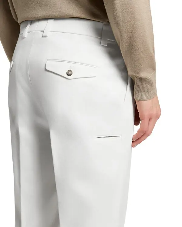 Peserico Heavy Cotton Blend Stretch Twill Pleated Trousers