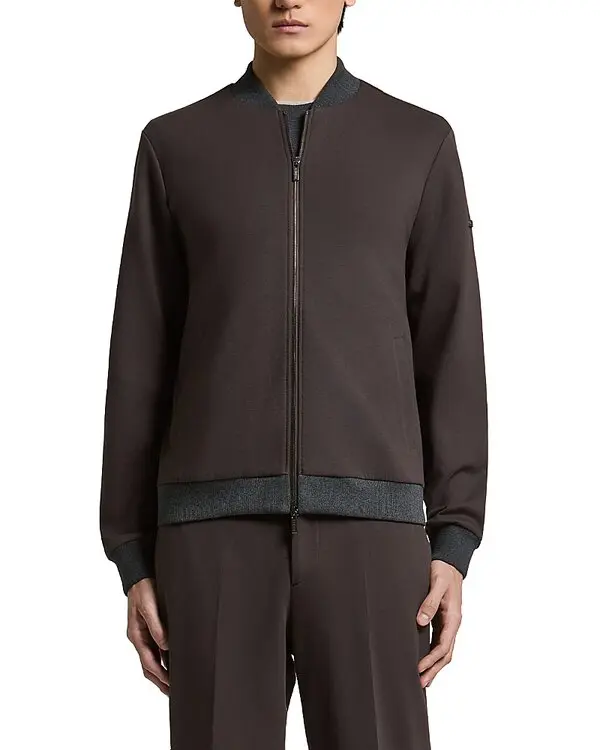 Peserico Cotton Blend Double Interlock Zip Sweater