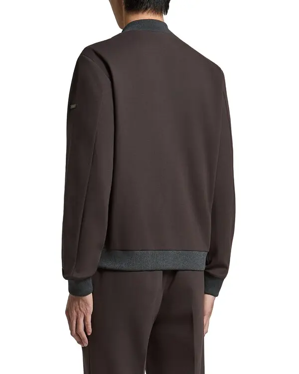 Peserico Cotton Blend Double Interlock Zip Sweater