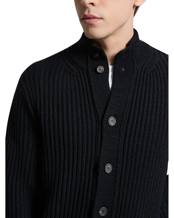 Peserico Cable Knit Extra Fine Wool Button Cardigan Sweater