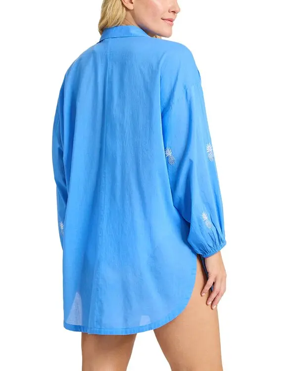 Tommy Bahama Catalina Coat Pineapple Embroidered Cover-up