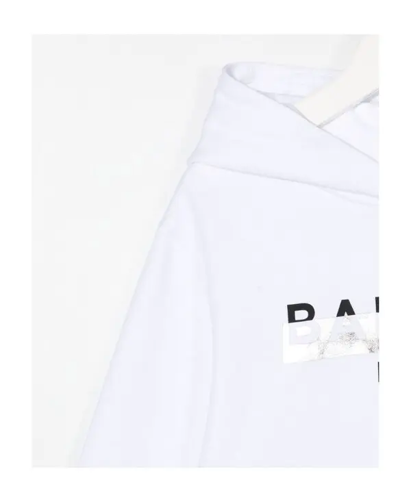 Balmain Logo Print Cotton Hoodie