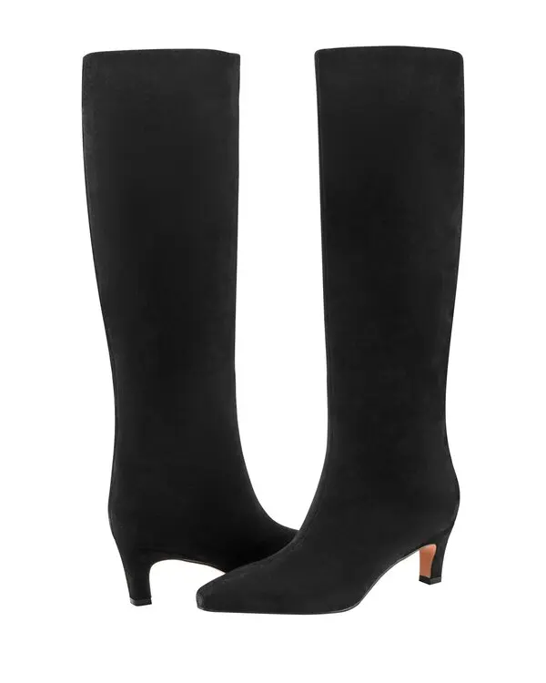 MARC FISHER LTD. Erynn Leather Knee High Boots - Black