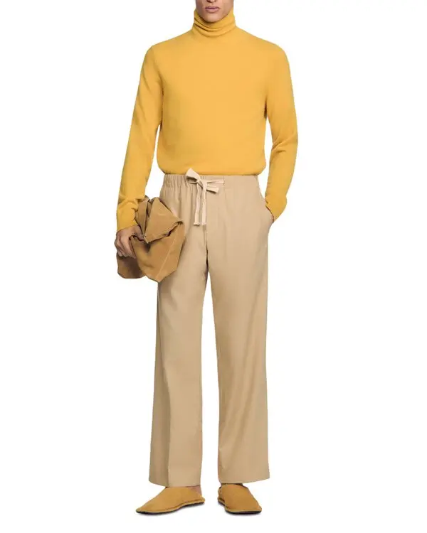Sandro Wide Fit Cotton Rope Pants