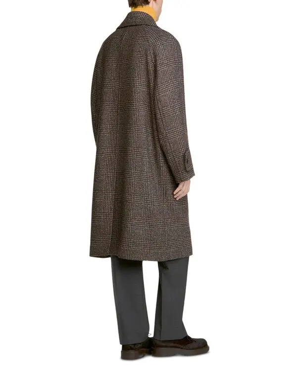 Sandro Otto Wool Blend Check Double-breasted Coat