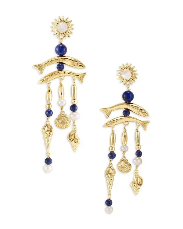 ANABEL ARAM Milos Fish Statement Earrings