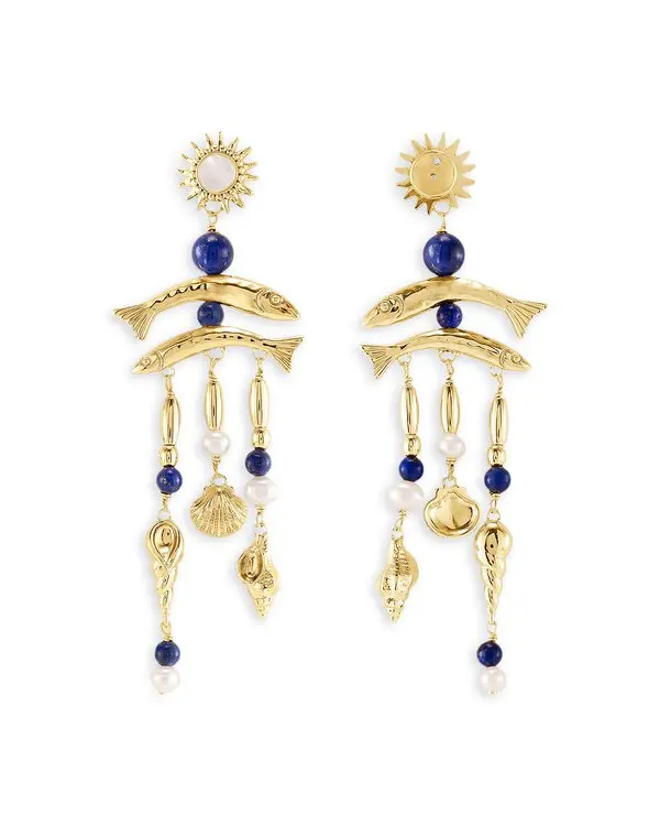 ANABEL ARAM Milos Fish Statement Earrings