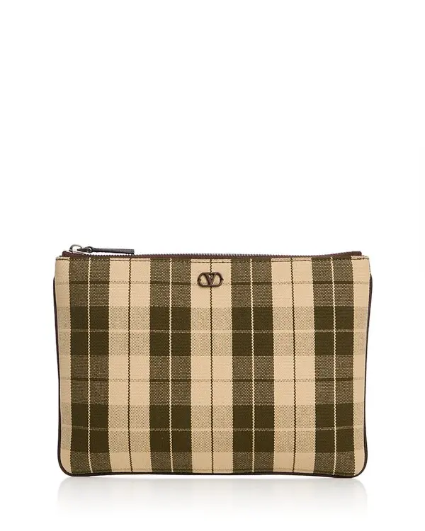 Valentino Garavani Vlogo Checked Flat Pouch - Multi