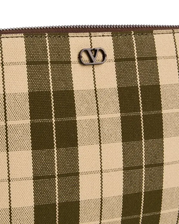 Valentino Garavani Vlogo Checked Flat Pouch